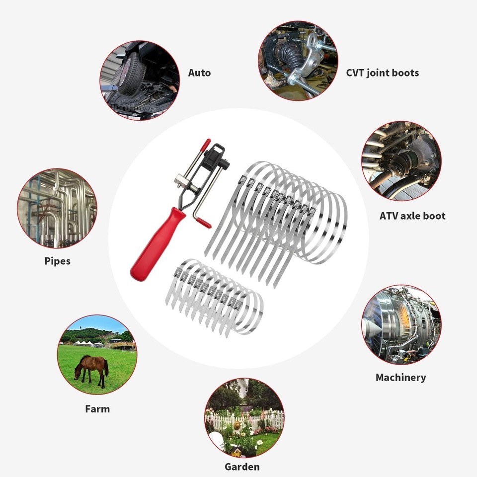 30Pcs Universal Adjustable Axle CV Joint Boot Crimp Clamps W/ Clamp ...