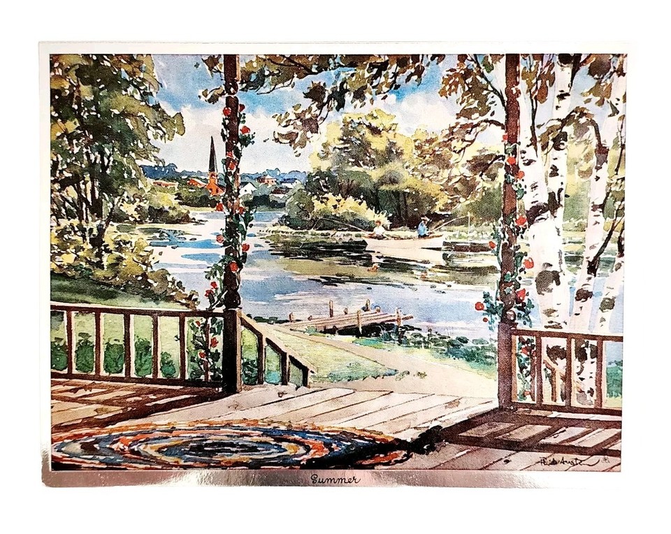 Summer Color Etch Metallic Print Phil Austin The Seasons 1960s ...