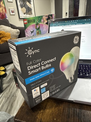 GE Cync Full Color Direct Connect Smart Light Bulbs - NEW - A19 LED - 2 ...