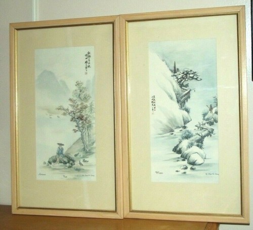 2 Vintage Print Set by Ling-Fu Yang - Winter and Autumn Season | eBay