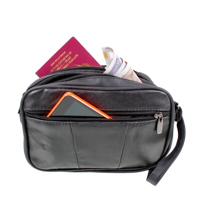 MONEY CASH BAG BLACK LEATHER COIN HOLDER CHANGE DISPENSER BUS TAXI ...