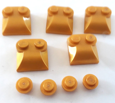 LEGO GOLD Slope Curved 2x2x2/3 Two Studs and Curved Sides 5X plate ...