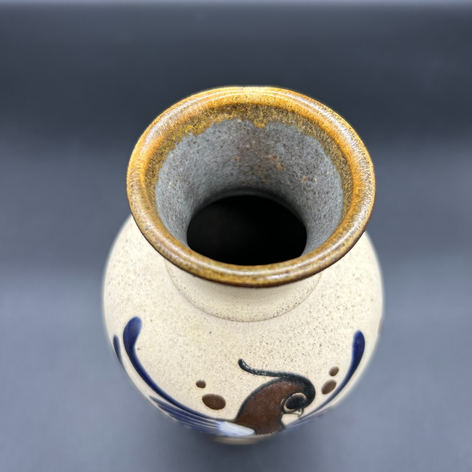 Tonala Pottery Sanded 6" Vase Hand Painted Birds Flowers Made in Mexico ...