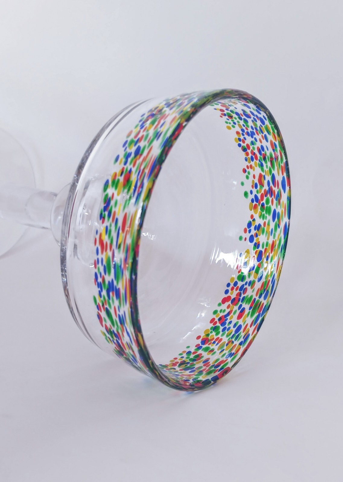 Set of 2 Hand Blown Mexican Confetti Rim Margarita Glasses | eBay