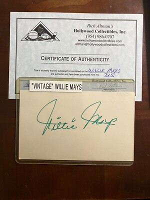 Willie Mays Autograph HOF Beautiful Early Signature | eBay