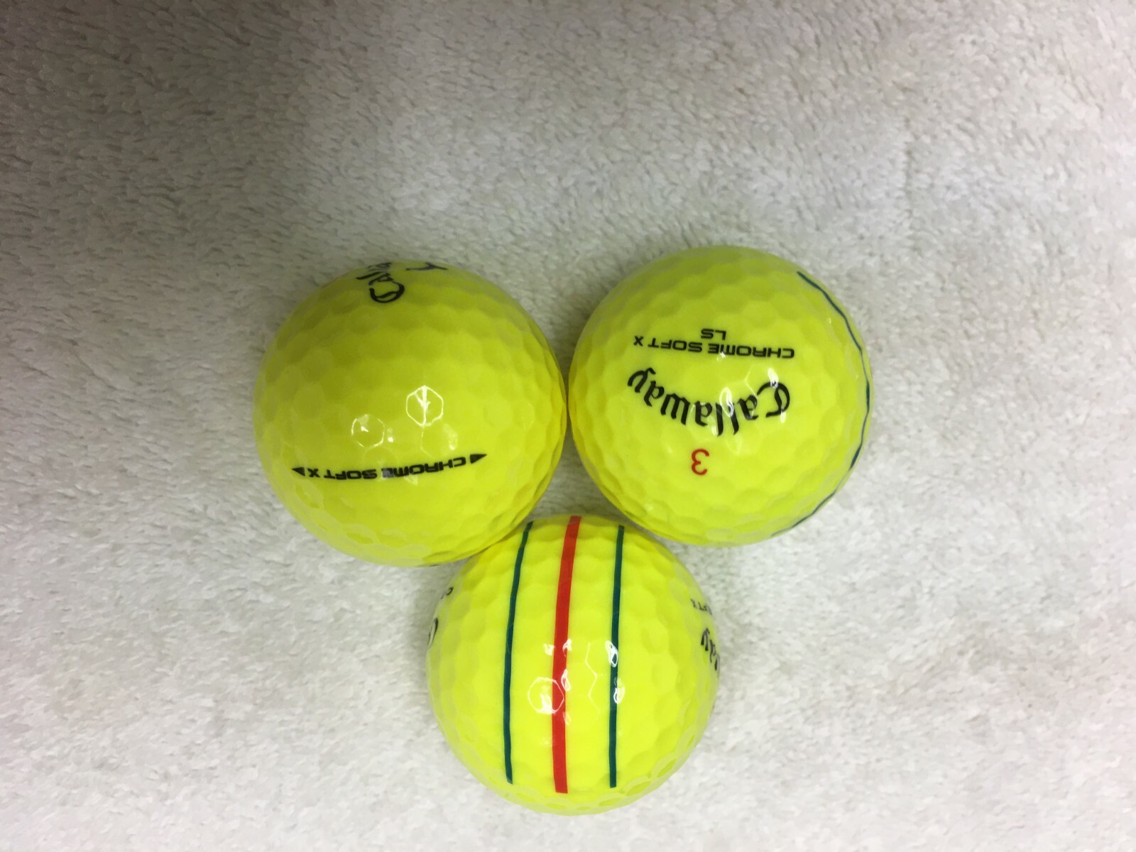 24 Callaway Chrome Soft X, X/LS Yellow 5A Balls.(all with triple -track ...