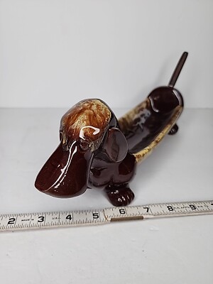 Vintage MCM Dachshund Dog Appetizer Cheese Log Serving Dish Brown Tan ...