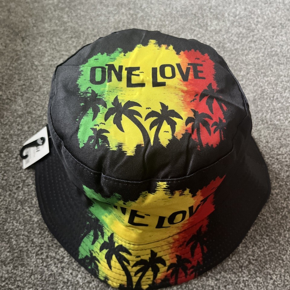 One Love Bucket Hat Reversible Jamaica Bob Marley Reggae Festival | eBay UK