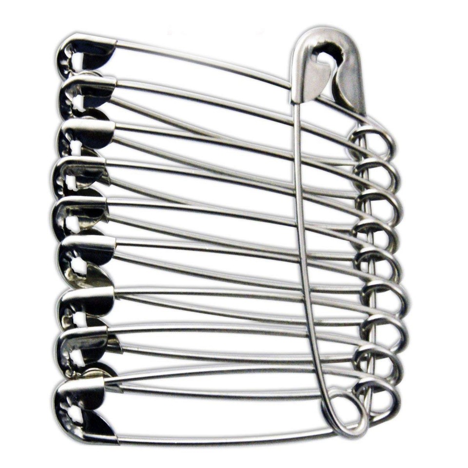 eRadius 10 x Extra Large Safety Pins Kraft Craft Pins Size 4 / 55mm ...