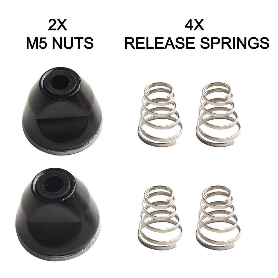 Screw M5 NUT SPRING Wheel 4PCS Aluminum Alloy Axle Black Nut QUICK ...