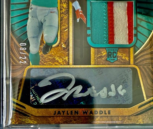 2021 FOTL Gold Standard Jaylen Waddle 08/22 AUTO DUAL PATCH (3 color ...