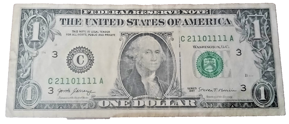$1 Trinary Note - TRUE TRINARY NOTE - Near Binary - Fancy Serial ...