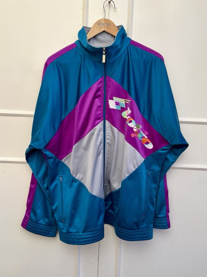 Lotto Vintage Tracksuit Top Purple Jacket XL Blue | eBay UK
