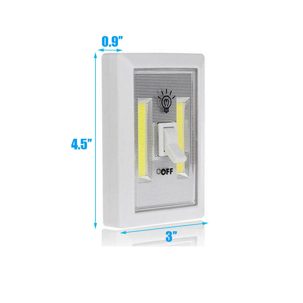 Mini COB LED Switch Wall Night Light Battery Operated Cabinet Garage ...