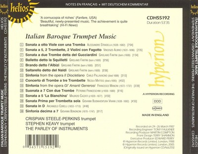 PETER HOLMAN ITALIAN BAROQUE TRUMPET MUSIC NEW CD 34571151922 | eBay