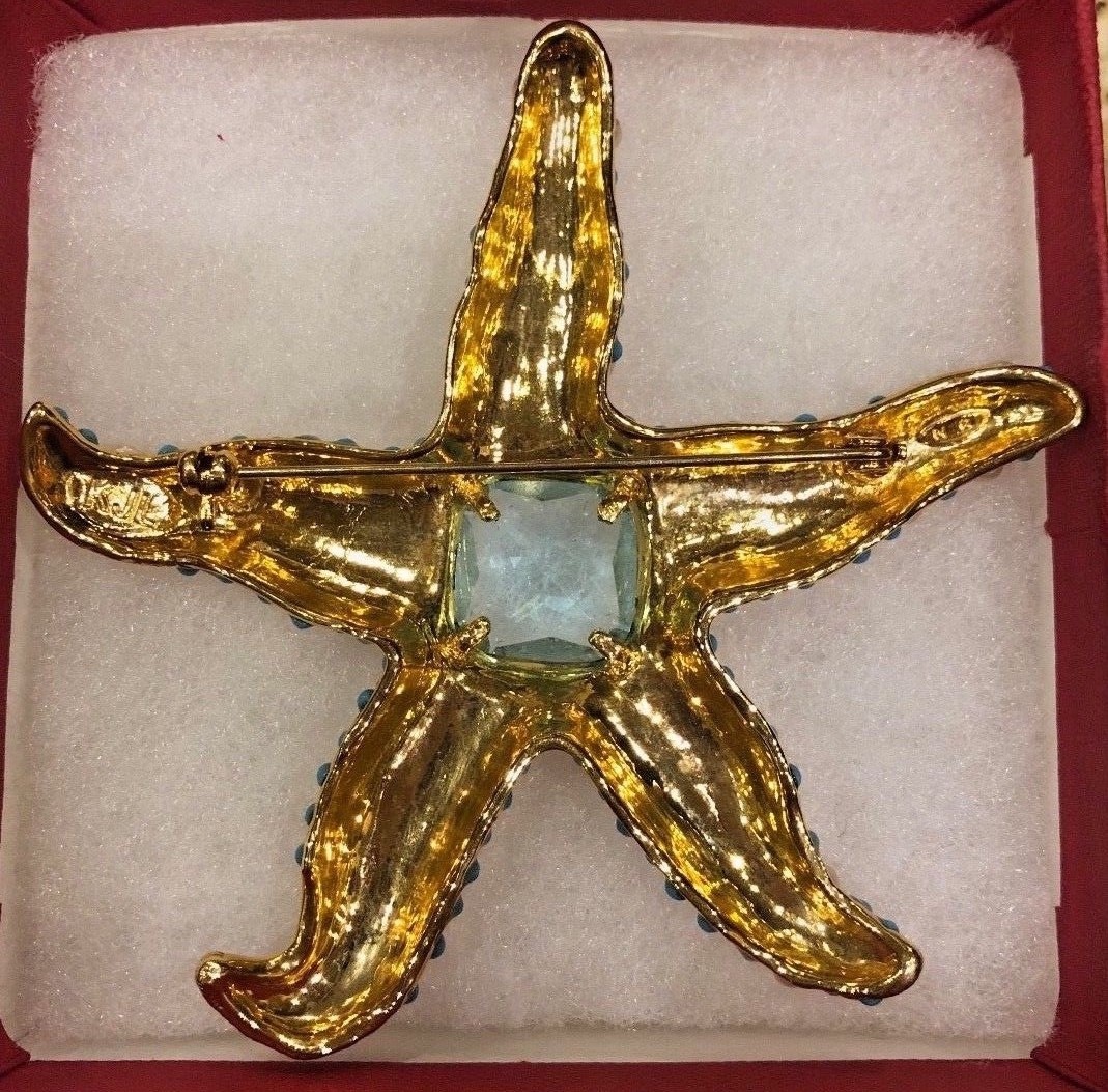 Kenneth Jay Lane KJL Cabochon Starfish Brooch Pin | eBay