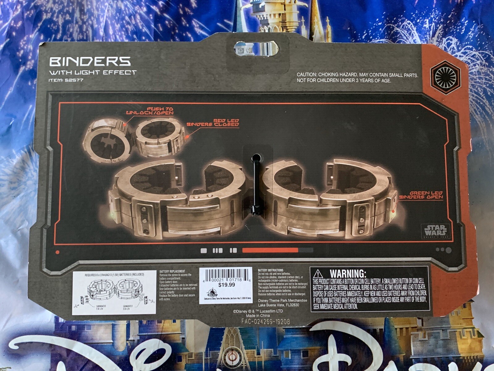 STORMTROOPER BINDERS W/ LIGHT Star Wars Galaxy's Edge Handcuffs Disney ...