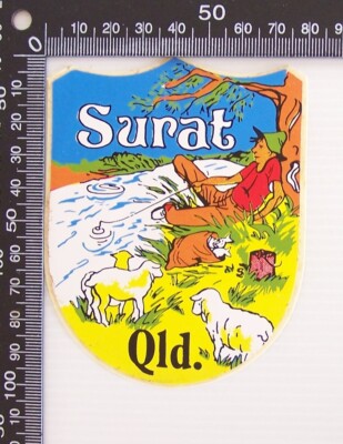 VINTAGE SURAT QUEENSLAND TRAVEL SOUVENIR CAR TRUCK CARAVAN SCOOTER ...