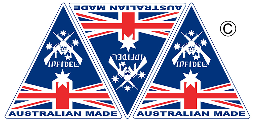 AUSSIE PRIDE AUSTRALIAN MADE STICKER x3 INFIDEL AUSSIE SOUTHERN CROSS ...