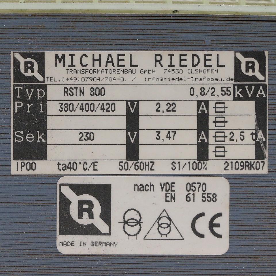 Michael Riedel RSTN 800 Transformator | eBay