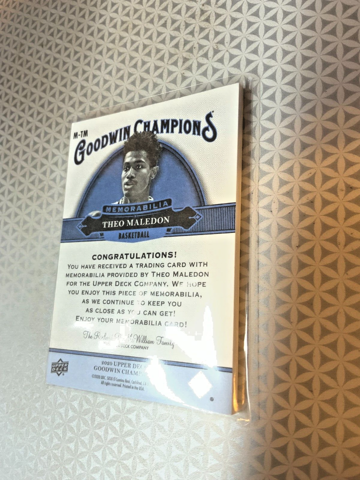 2020 THEO MALEDON Upper Deck Goodwin Champions PREMIUM #M-TM /65 AA31 ...