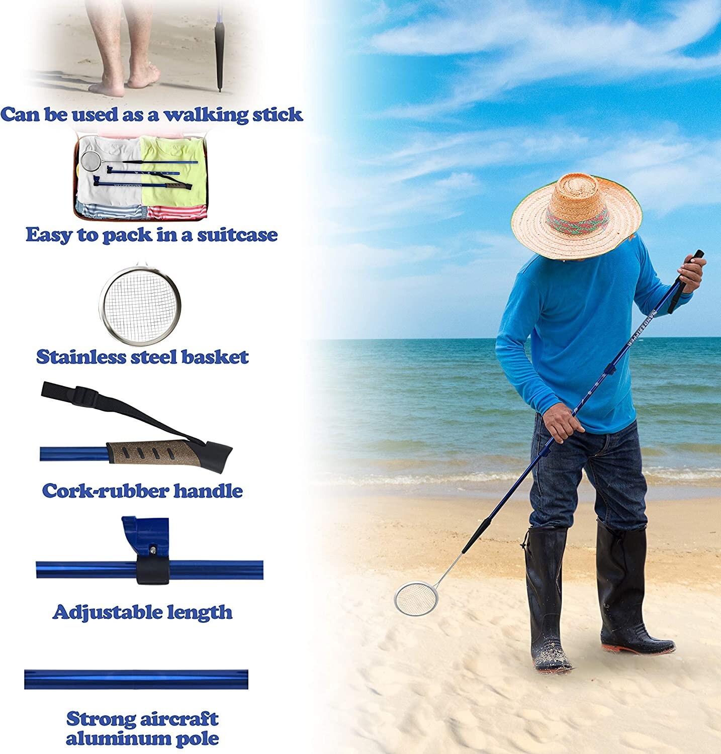 Sand Dipper Sea Shell Scooper for Beach Finding Shark Teeth Sea Glass ...