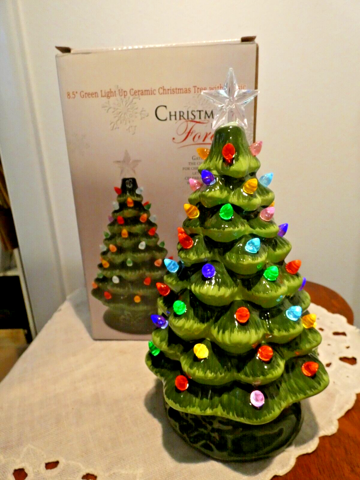 Musical CHRISTMAS IS FOREVER Ceramic Christmas Tree, 8 Tunes 8.5 ...