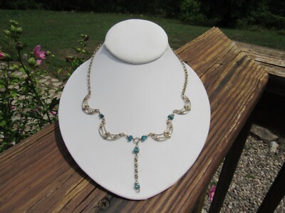 Peruvian Rare Chrysocolla Blue/Green Chips & 4 Crescent Moon's Necklace ...