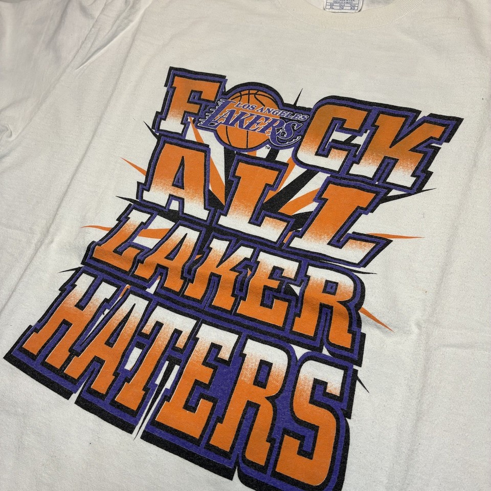 Vintage 1990s F All The Lakers Haters Double Sided Shirt Mens Size XL ...