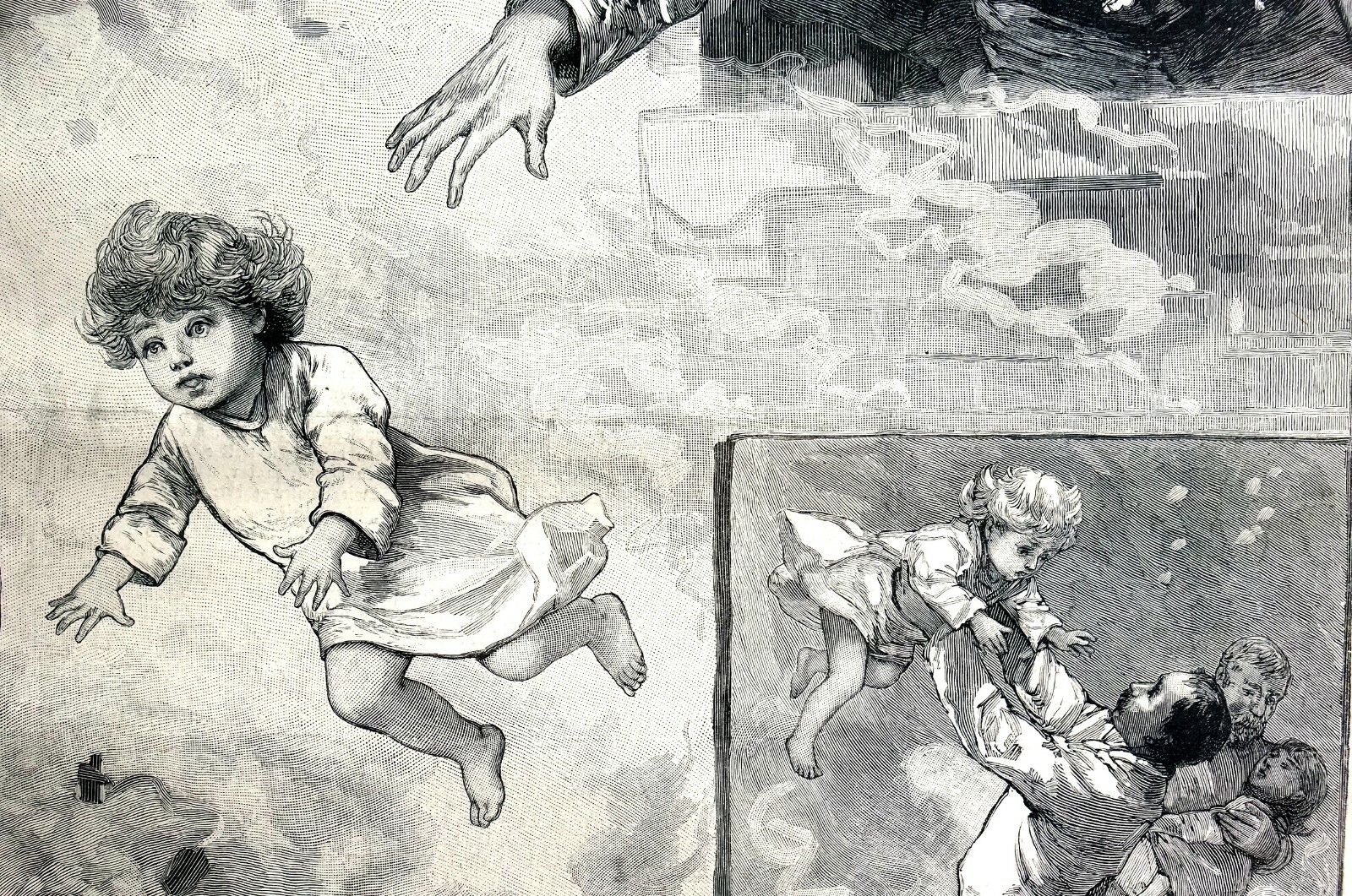 NYC Tenement Fire 1885 FATHER SAVING BABIES NYFD Matted GERMAN LESLIES ...