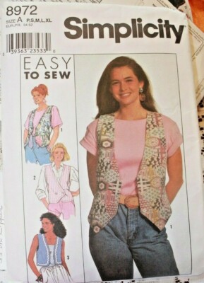 Ladies Vest Pattern Simplicity 8972 Size P,S,M,L, XL | eBay