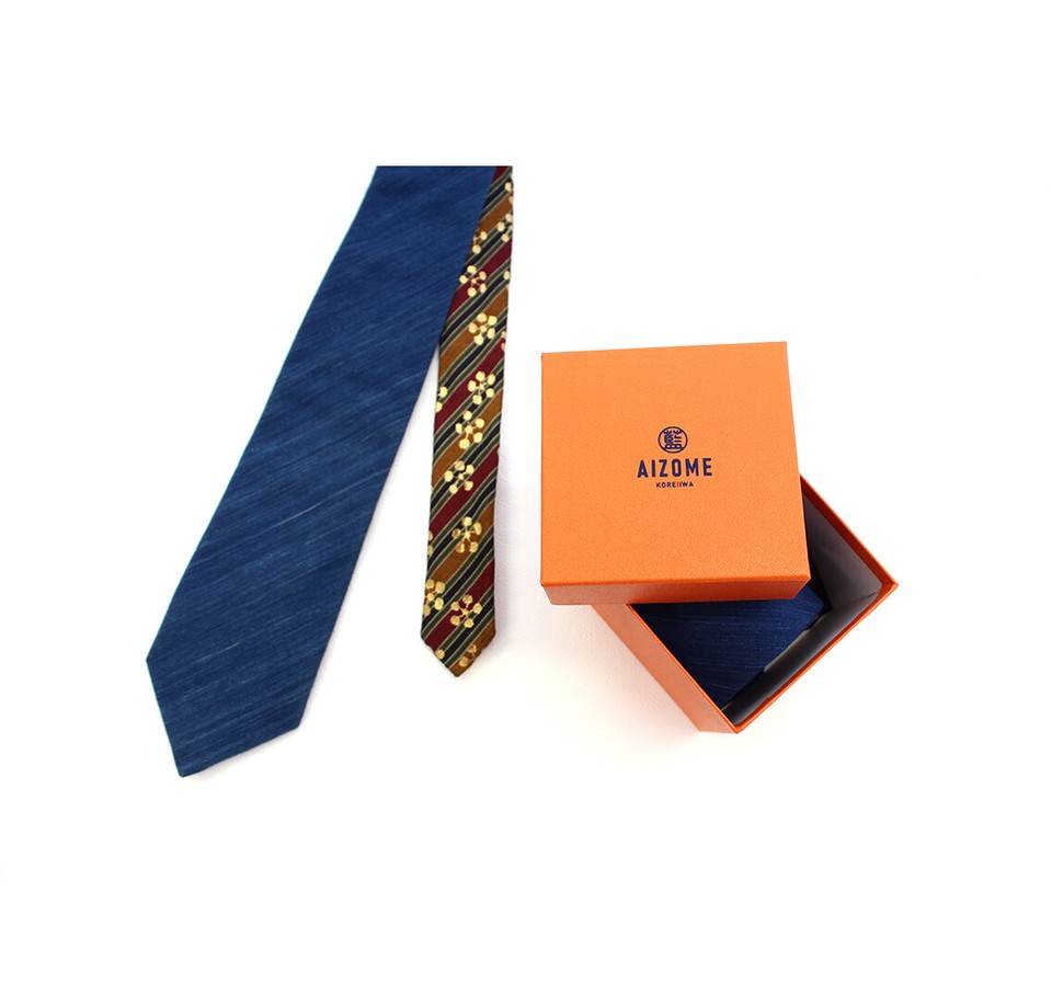 koreiiwa Japan textile tie Aizome Nishijin tie Sword cotton Stiletto ...