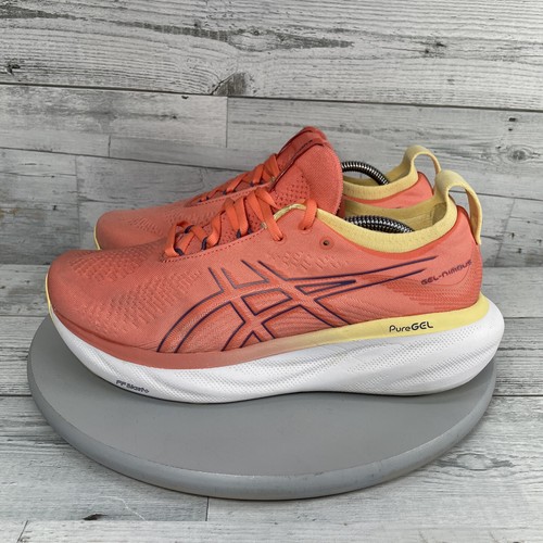 Asics Gel Nimbus 25 Womens Size 10.5 Orange Pink Athletic Shoes 1012B356 | eBay
