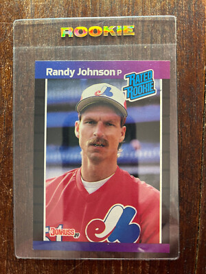Randy Johnson Rated rookie Error card wrong birthdate Donruss 1989 Mint ...