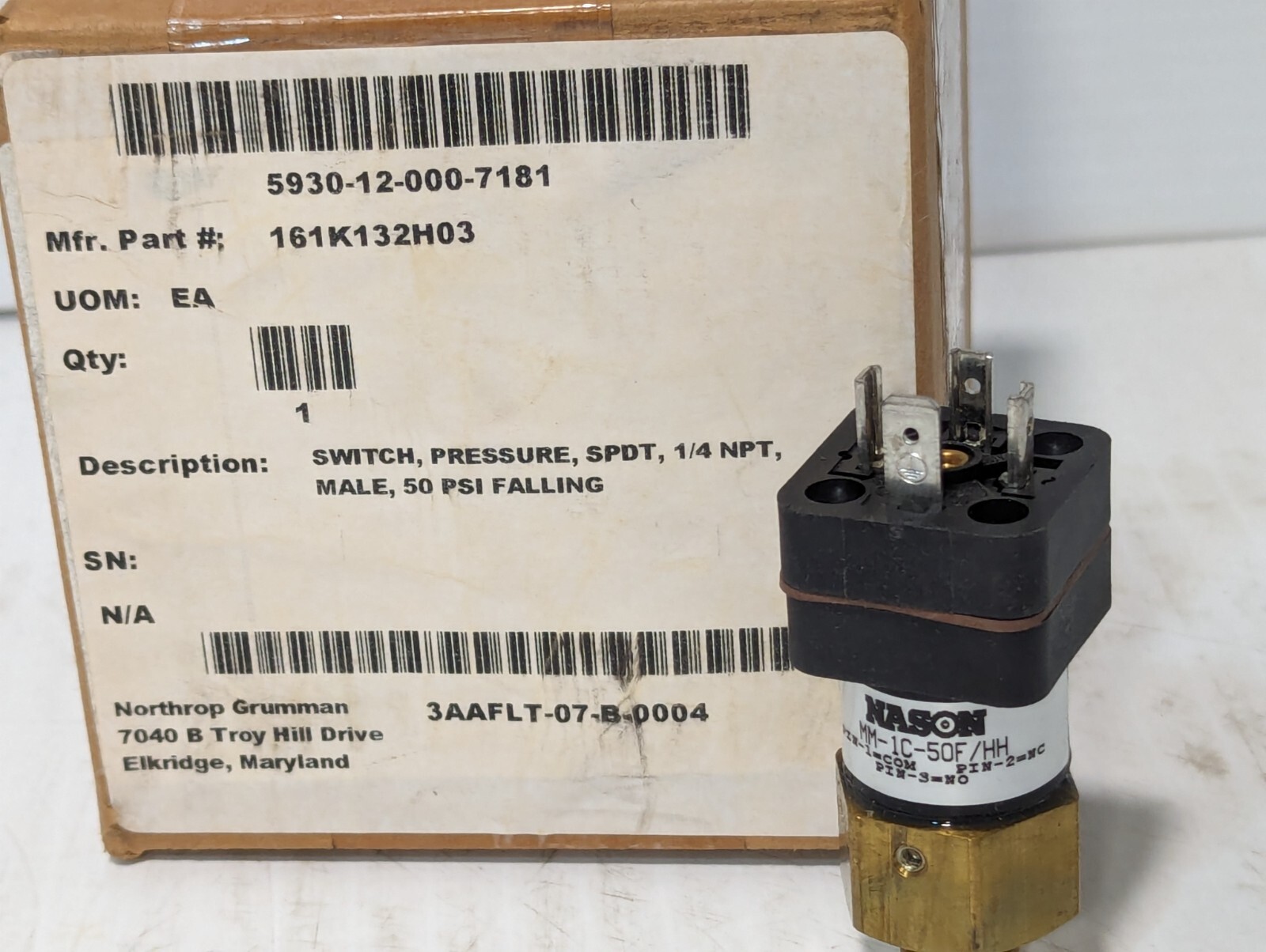 Nason MM-1C-50F/HH Falling Set Point Pressure Switch, 1/4" NPT(m) | eBay