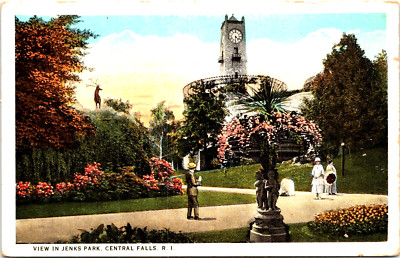 Postcard Central Falls Rhode Island Jenks Park Clock Tower | eBay