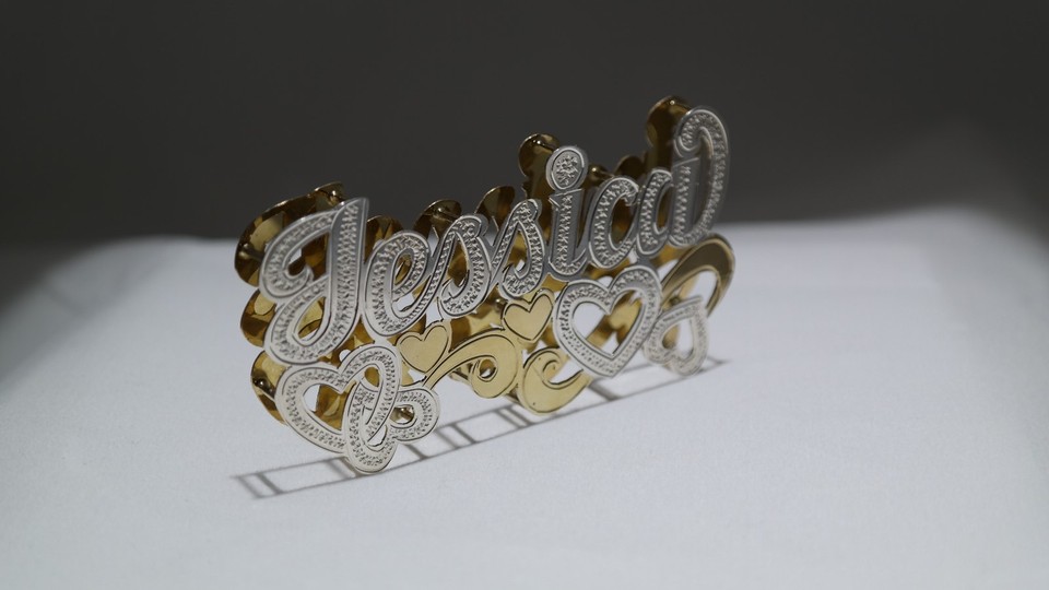 PERSONALIZED DOUBLE NAME PLATE (10k,14k,Fine Silver gold overlay) | eBay