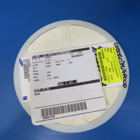 SAMSUNG CL10C470JB8NNNC Qty of 1800 per Lot Cap Ceramic 47pF 50V C0G 5% ...