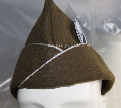 WW2 US OFFICER AIRBORNE PARATROOPER WOOL GARRISON CAP XL 60& BLUE PATCH ...