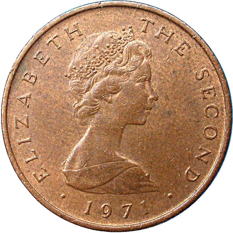 Manx Coin Isle of Man ½ New Penny | Jacobaea Vulgaris | Flower | 1971 ...