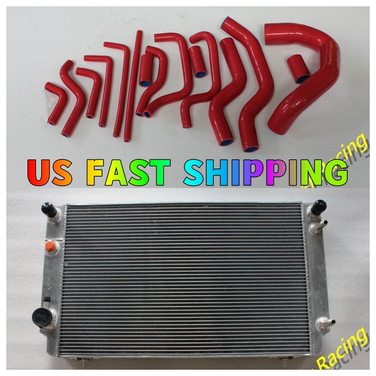 ALUMINUM RADIATOR & SILICONE HOSE for JAGUAR XJS/XJ12 AT 5.3L V12 76-91 ...