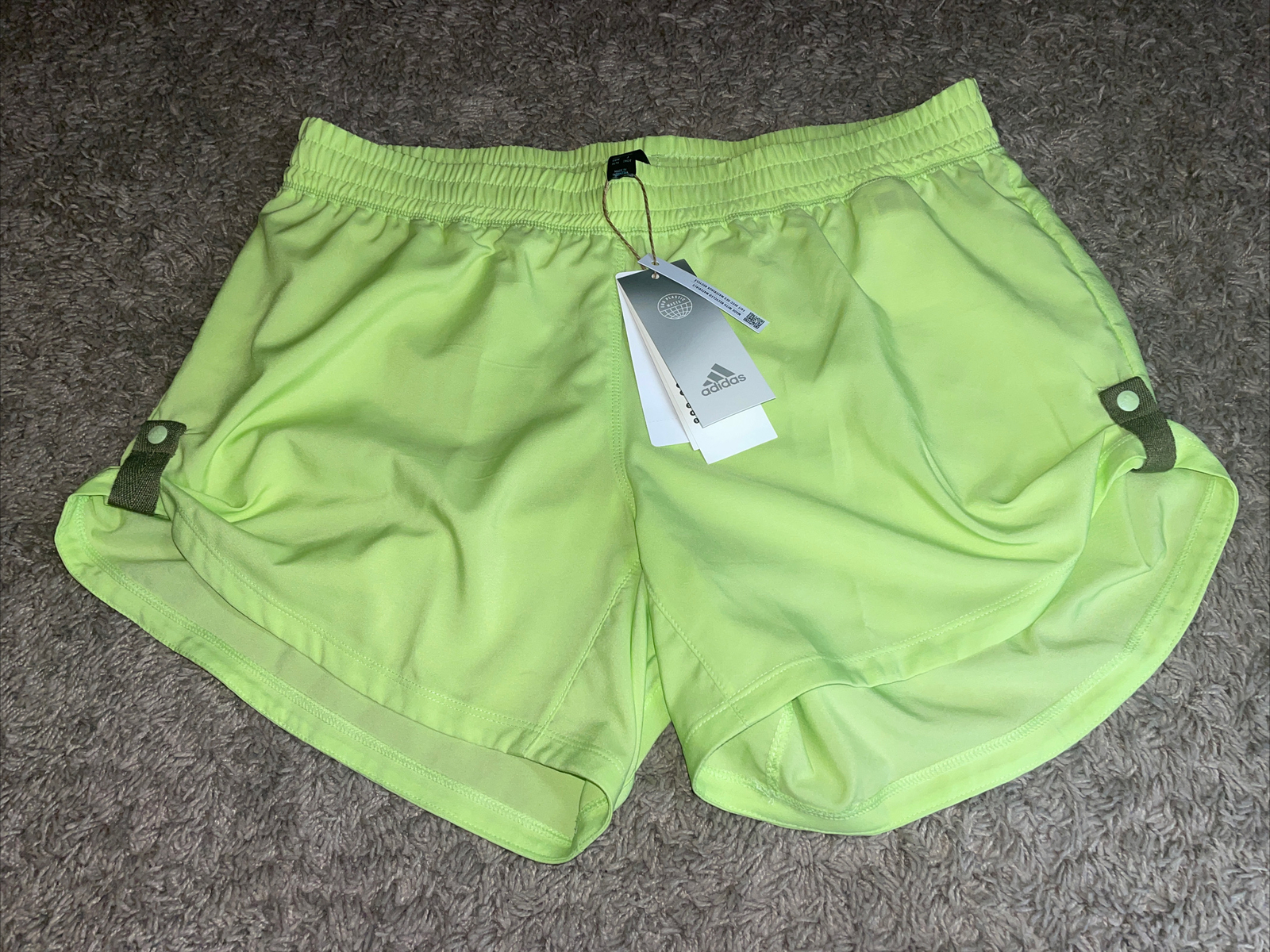 Women's Adidas Green Pacer Snap Running Training Gym Shorts Large | eBay