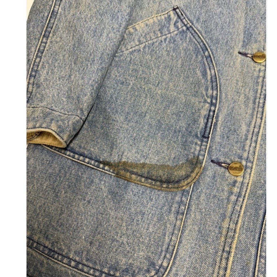 Vintage L.L. Bean Denim Workwear Jacket Sherpa Lined Collar barn coat ...