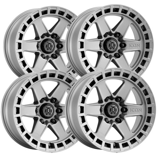 (Set of 4) Icon Alloys Raider 17x8.5 6x120 +0mm Titanium Wheels Rims 17 ...
