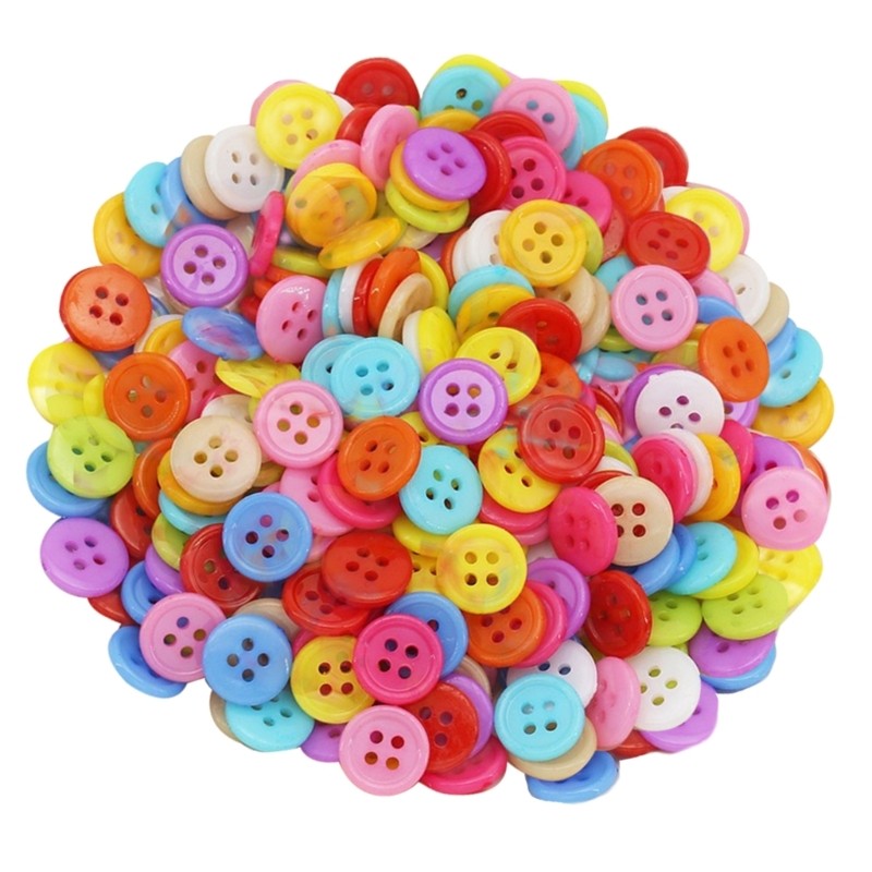200 Pcs Sewing Buttons Colourful Buttons Craft Buttons Plastic Buttons ...
