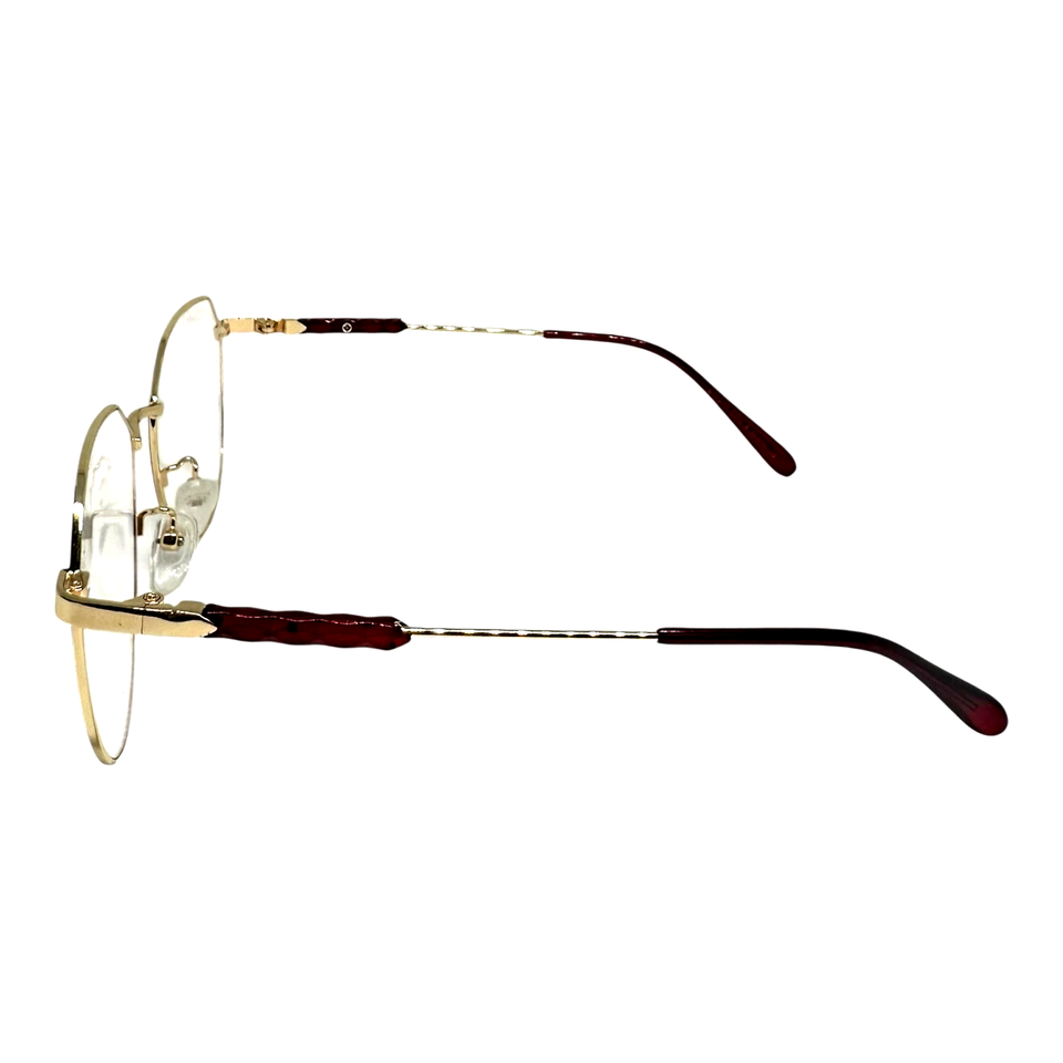 Eyeglasses Red Gold Wire Rim Round Reading Glasses Women's Oval Stylish ...