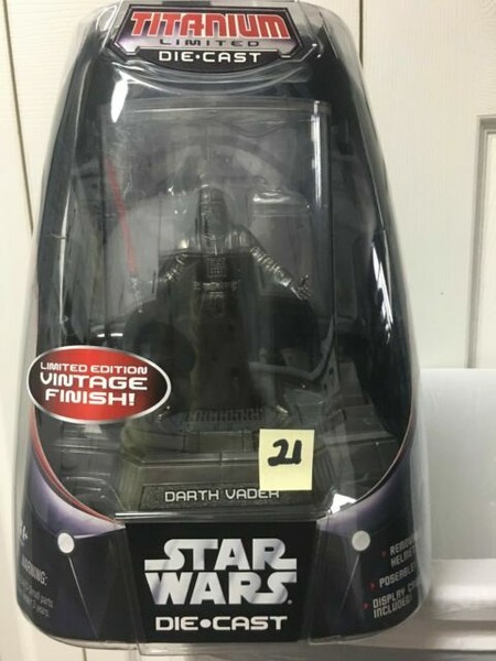 Hasbro Star Wars Die Cast Darth Vader Titanium Limited Edition Vintage ...