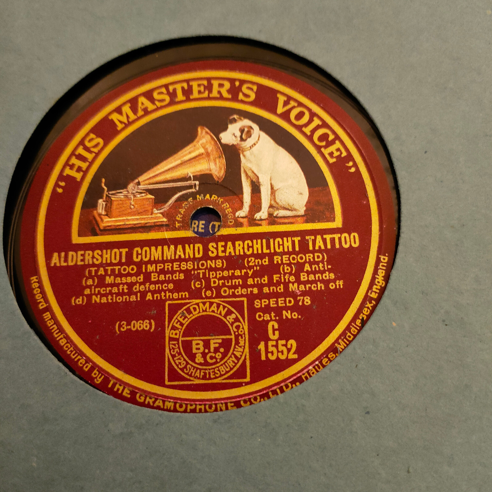 78 RPM – Aldershot Command Searchlight Tattoo Tattoo Impressions VG+ 12 ...
