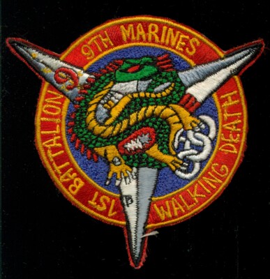 USMC 1st BN 9th Marines Walking Death Patch Q-6 | eBay