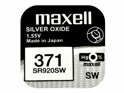 Maxell 371 Pila Batteria Orologio Mercury Free Silver Oxide SR920SW ...